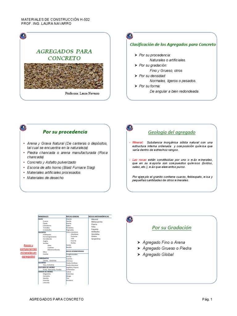 Agregados para Concreto | PDF | Minerales | Roca (geología)