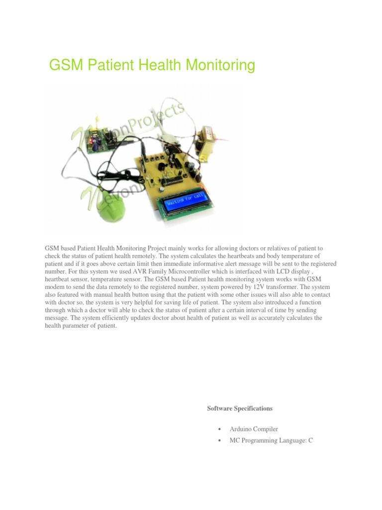 GSM Patient Health Monitoring: Software Specifications | PDF | Finance ...