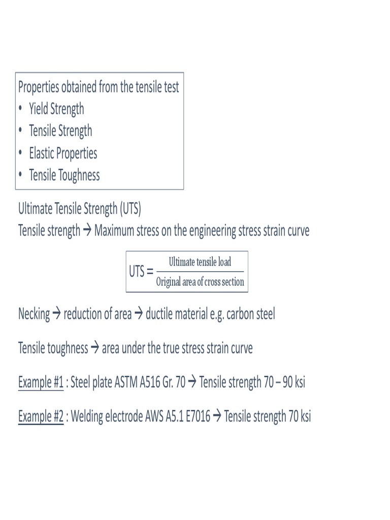 Ultimate Tensile Load Original Area of Cross Section | PDF | Ultimate ...