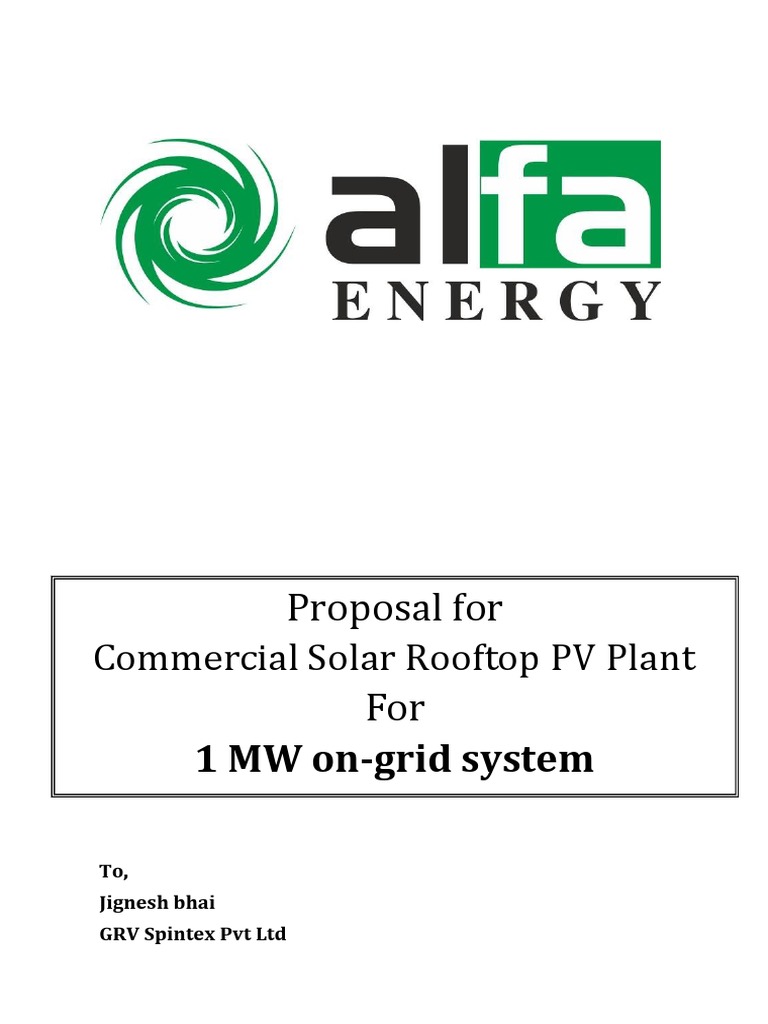 Quotation of 1MW | PDF | Photovoltaic System | Solar Power