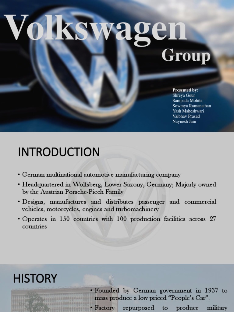 VW Group Presentation | PDF | Volkswagen Group | Vehicles