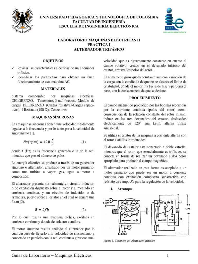 Guias - Laboratorio Maquinas Electricas II-Propuesta (3) - REV - DIC | PDF | Motor eléctrico ...