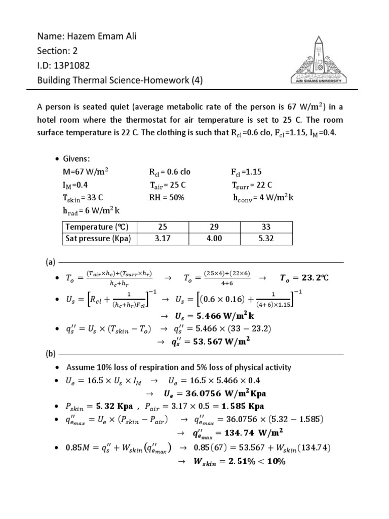 Building Thermal Science Analysis | PDF
