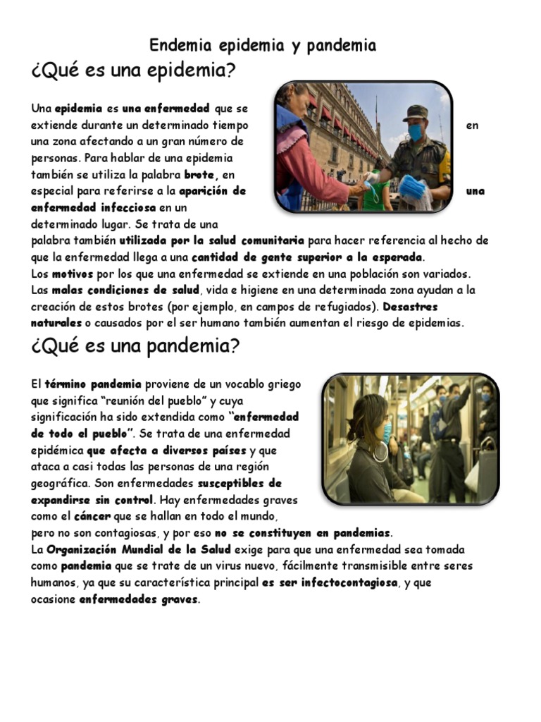 Endemia Epidemia y Pandemia | PDF