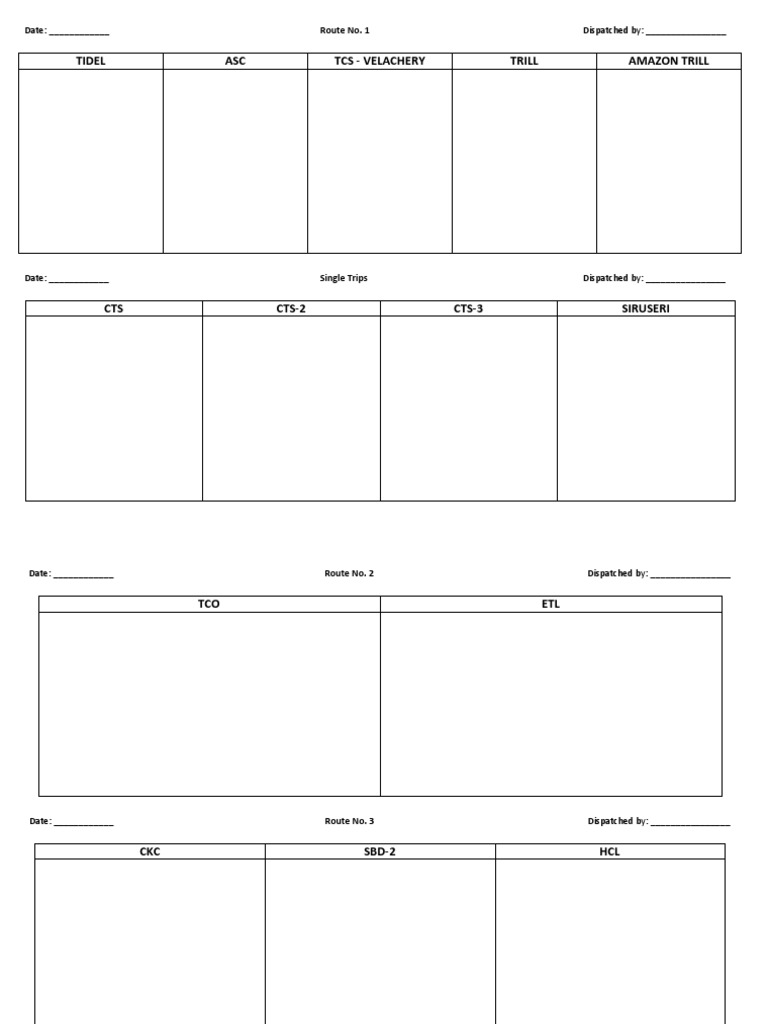 Delivery Route Dispatch List | PDF