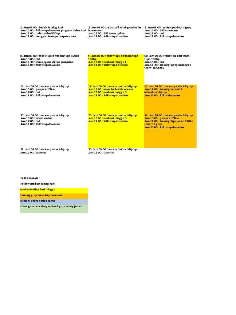 Jadwal Schedule | PDF