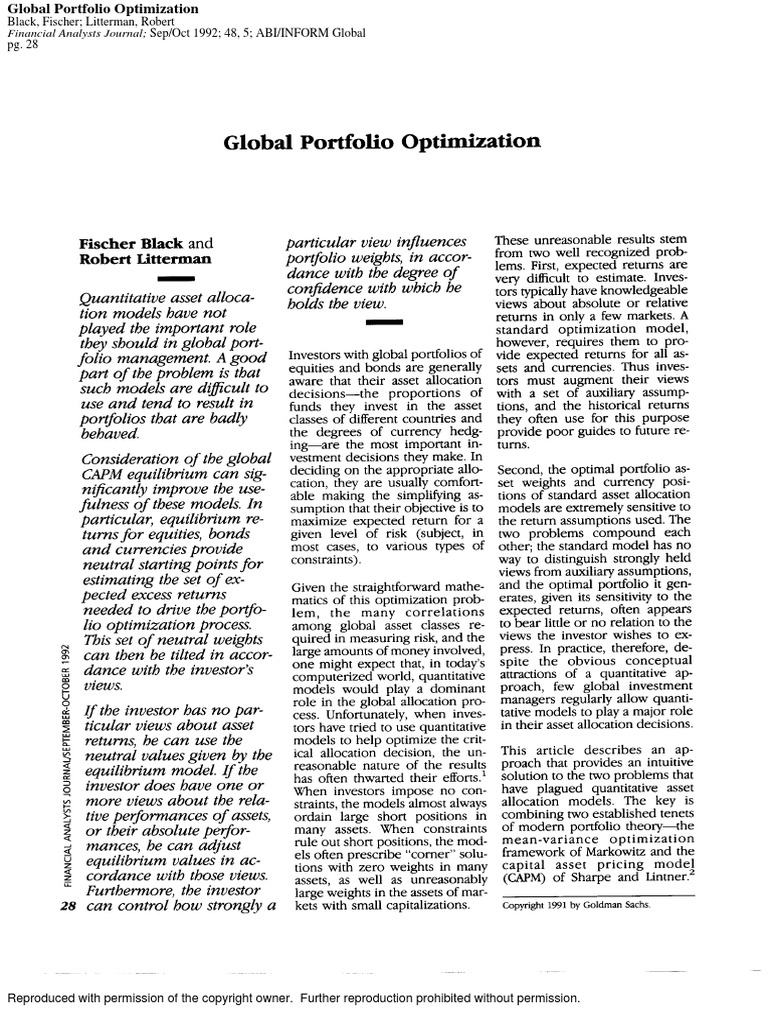 Financial Analysts Journal Sep/Oct 1992 48, 5 ABI/INFORM Global | PDF ...