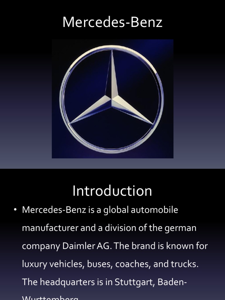 Presentation Merc | Download Free PDF | Mercedes Benz | Daimler Ag