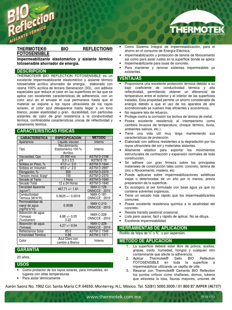 BIO Reflection | PDF | Aislamiento térmico | Naturaleza