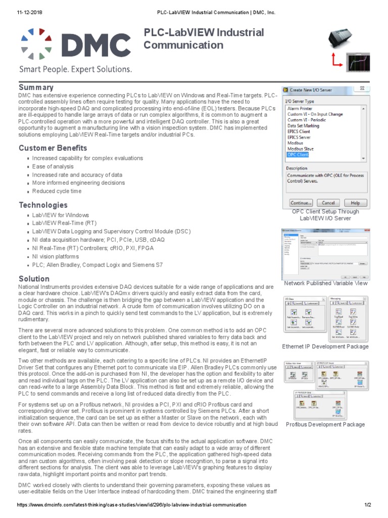 Labview Use | PDF | Programmable Logic Controller | Computer Network