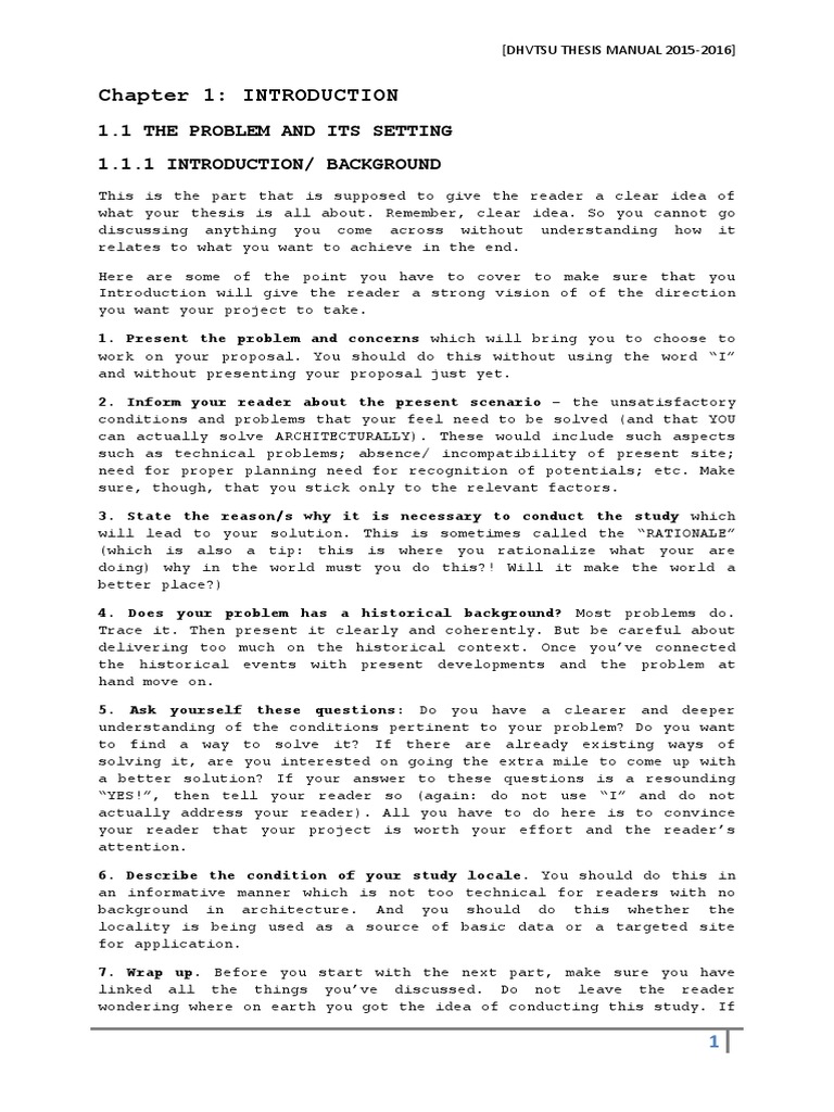 Thesis Manual | PDF | Goal | Concept