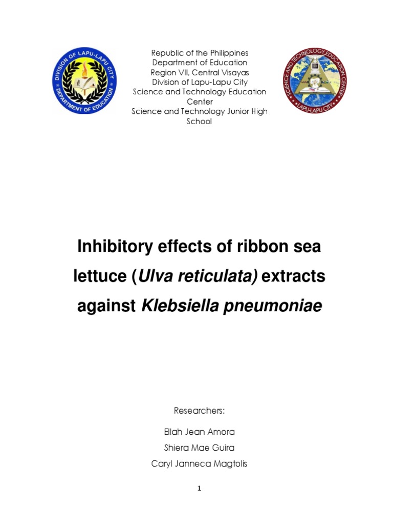 Inhibitory Effects of Ribbon Sea Lettuce (Ulva Reticulata) Extracts ...