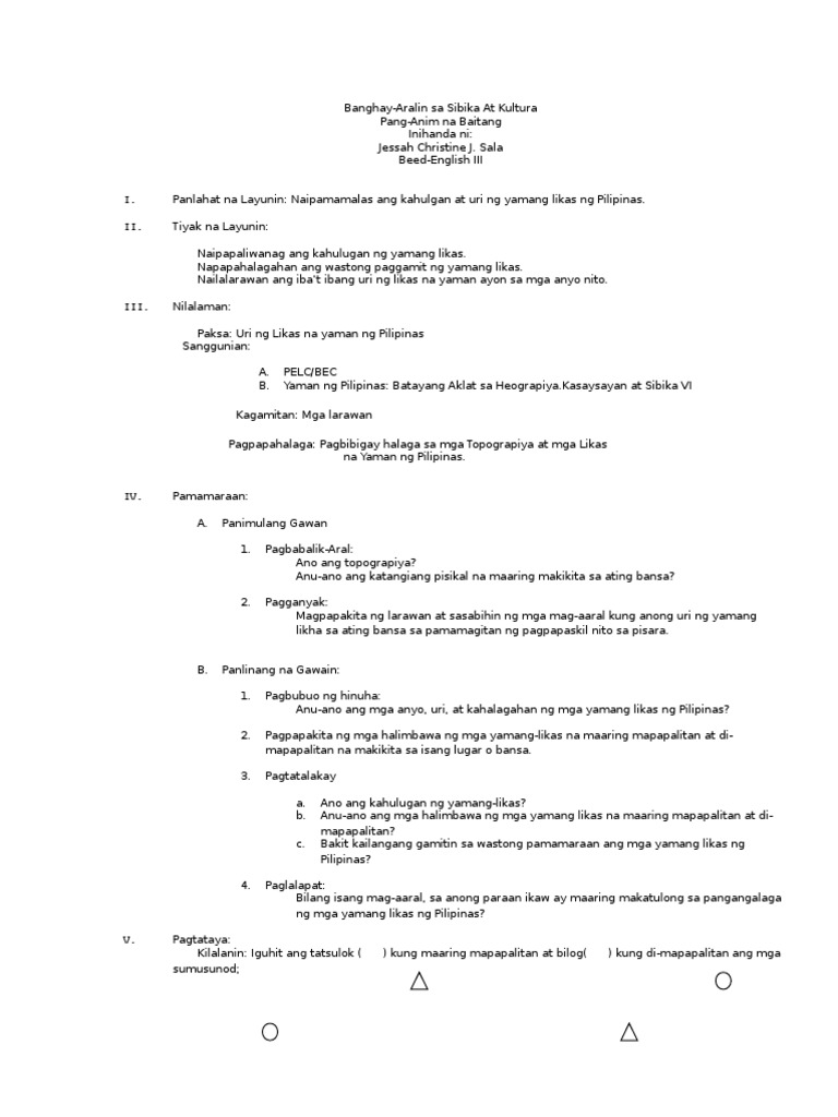 Lesson Plan in Makabayan ED112 Sala | PDF