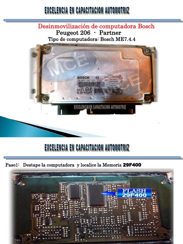 Metodo para Desinmovilizar Ecu de Peugeot Bosch ME744 | PDF