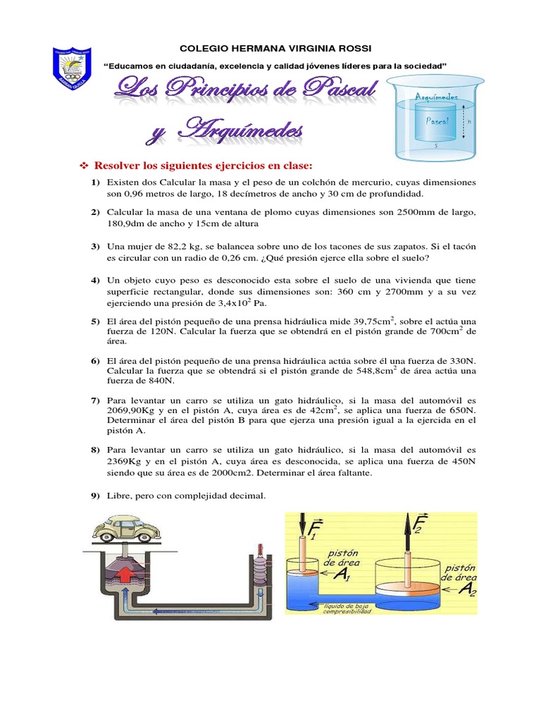 Taller de Los Principios de Pascal y Arquímedes | PDF