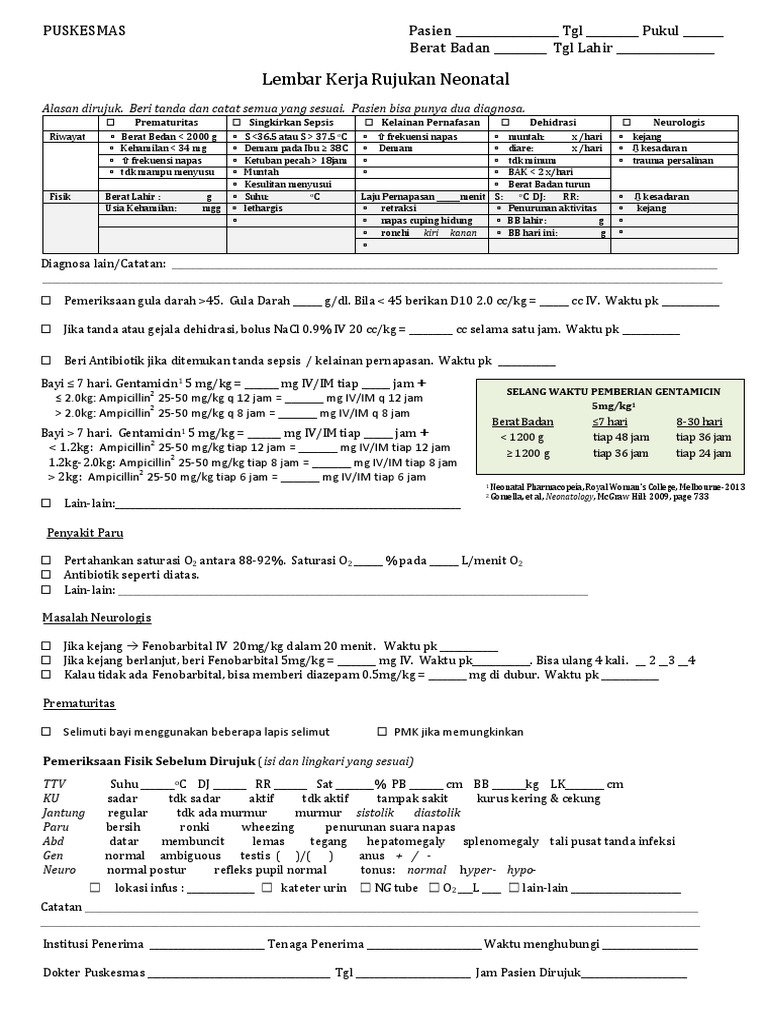Lembar Rujukan Maternal | PDF