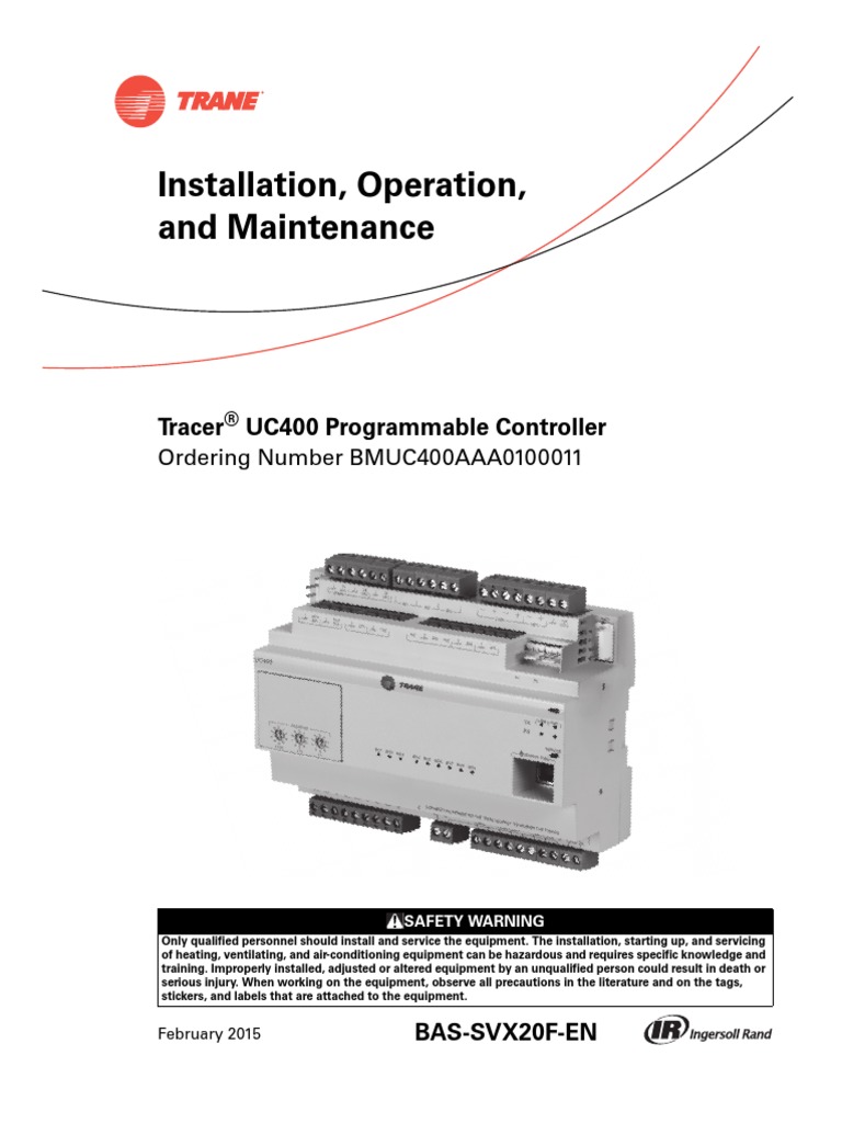 Installation, Operation, and Maintenance: Tracer UC400 Programmable ...