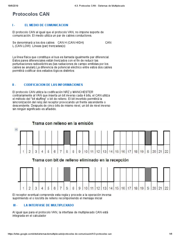 4.3. Protocolos CAN - Sistemas de Multiplexado PDF | PDF | Poco | Red de computadoras