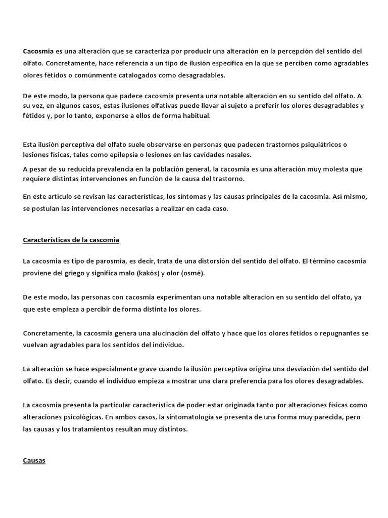 Trabajo de Cacosmia | PDF | Hipotiroidismo | Epidemiología