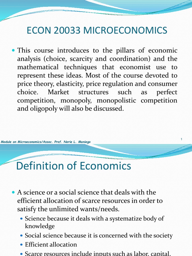 Basic Microeconomics | PDF | Supply And Demand | Price Elasticity Of Demand