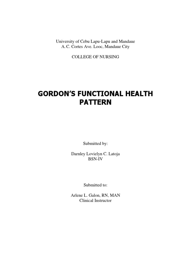 Gordon'S Functional Health Pattern | PDF | Hypertension | Human Nose