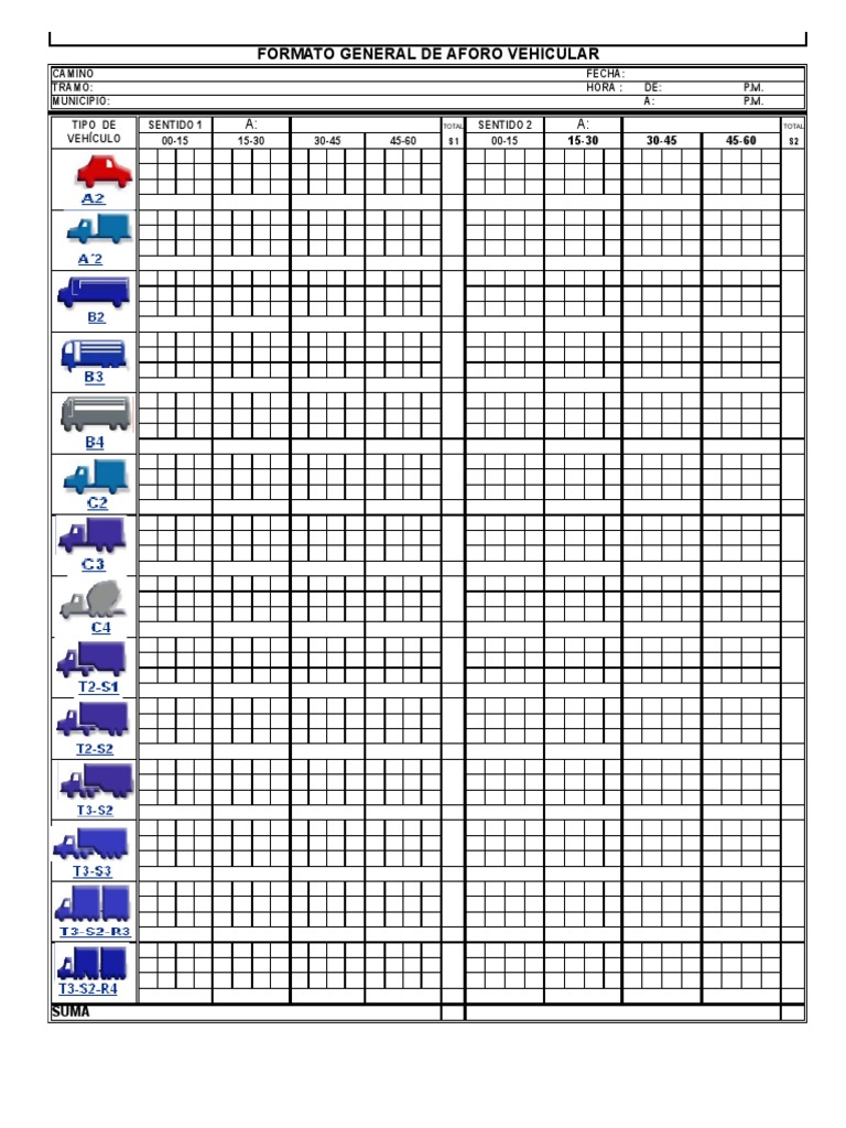 Hoja de Aforo Vehicular | PDF