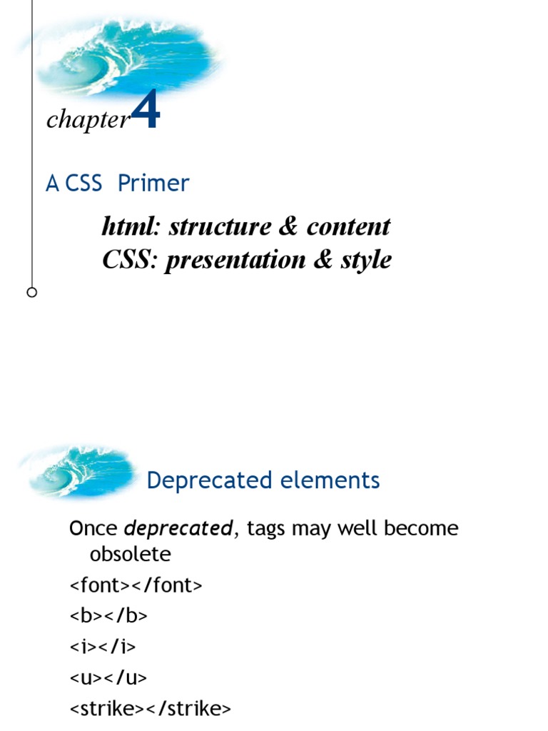 HTML: Structure & Content CSS: Presentation & Style | PDF | Cascading ...