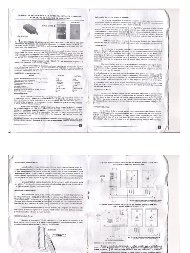 Manual Programador PG 4010 Plus PDF | PDF
