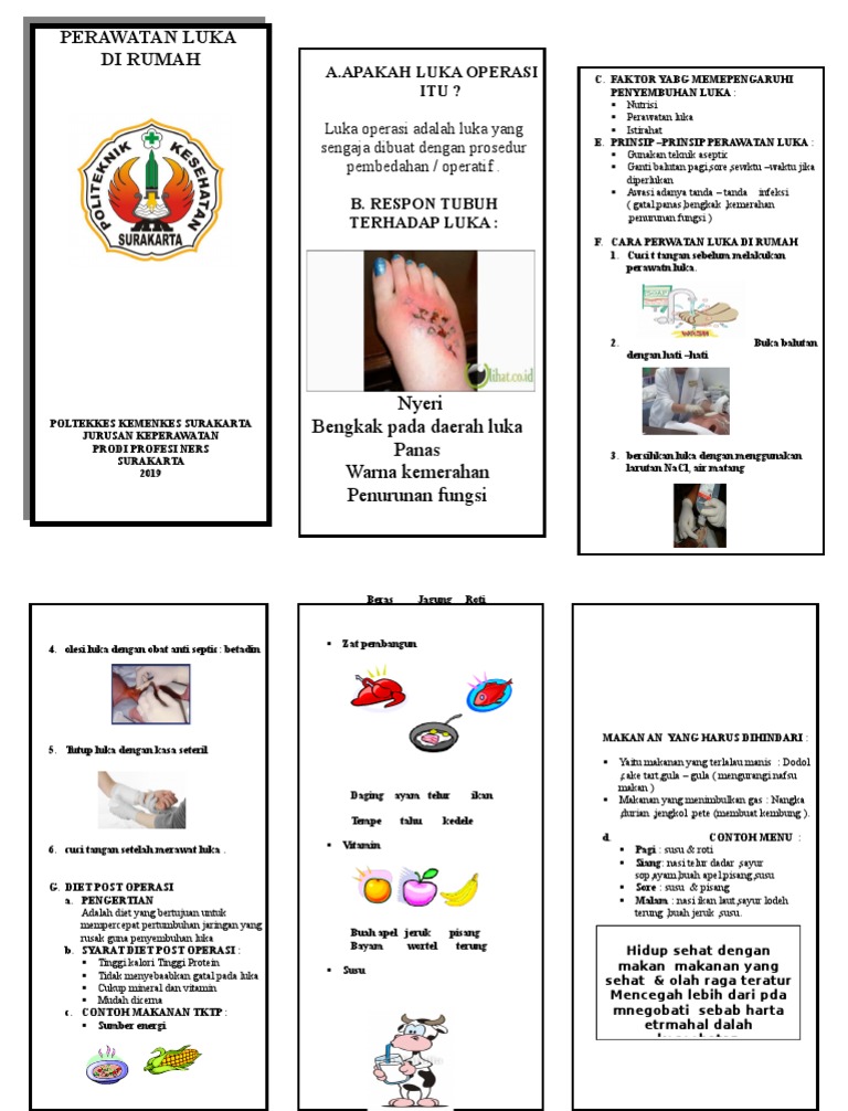 Leaflet Perawatan Luka Post Operasi Untuk Dilakukan Di Rumah | PDF