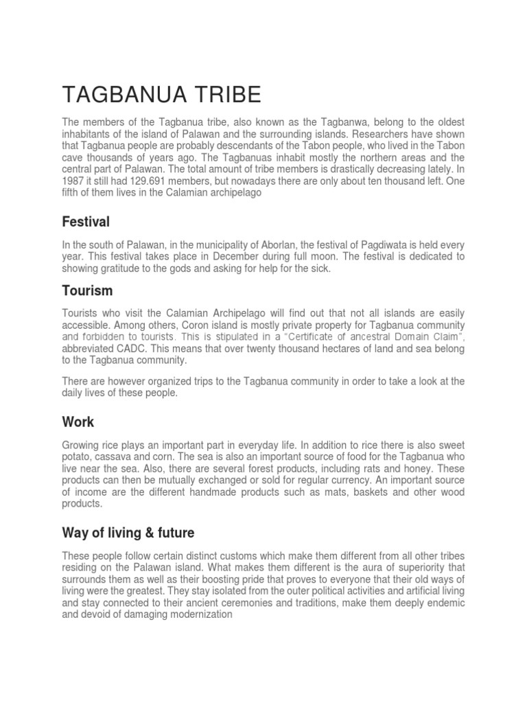 Tagbanua Tribe | PDF