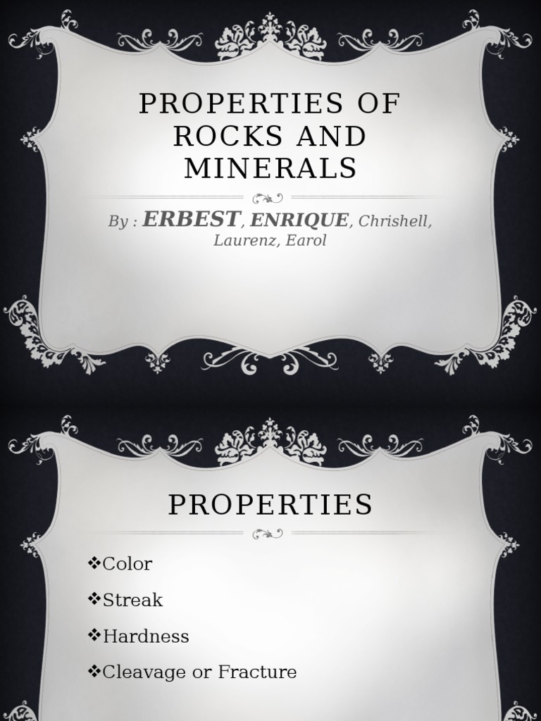 Properties of Rocks and Minerals | PDF | Art | Science & Mathematics