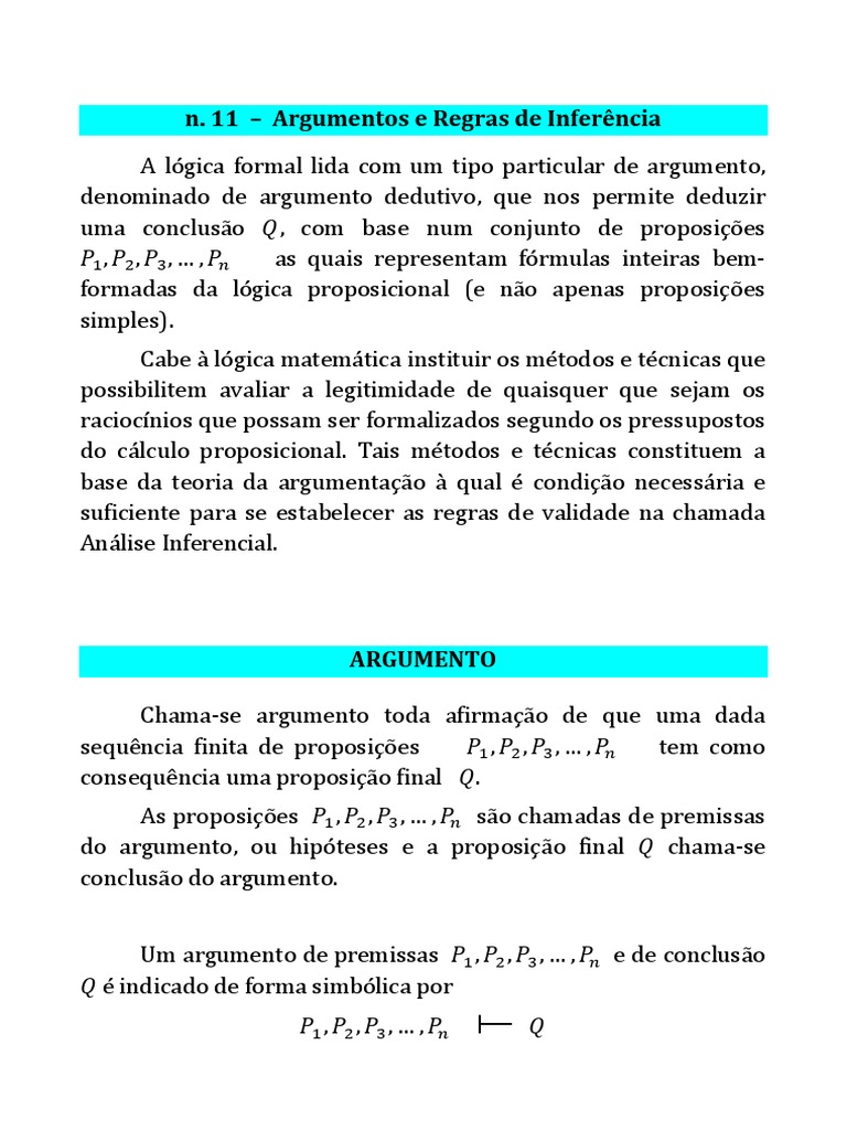 Regras de Inferência Lógica Proposicional | PDF | Argumento | Lógica