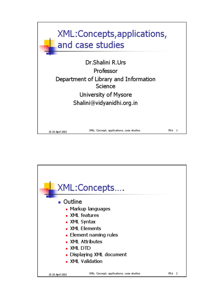XML:Concepts, Applications, and Case Studies | PDF | Markup Language | Xml