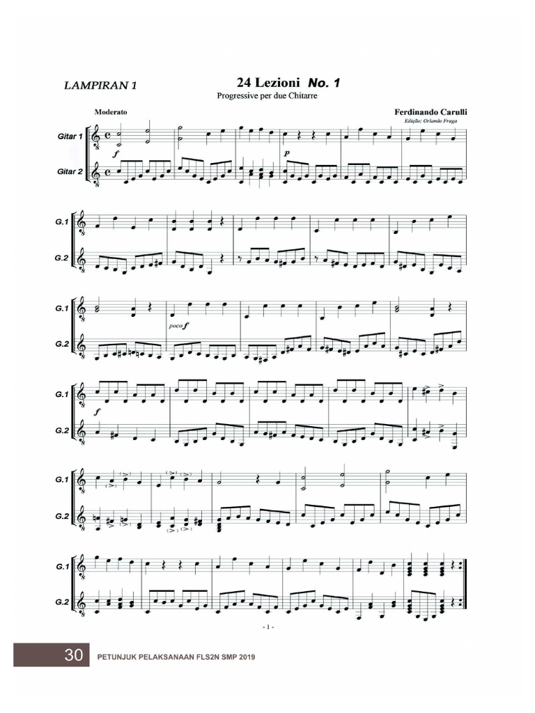 Partitur Duet Gitar SMP | PDF