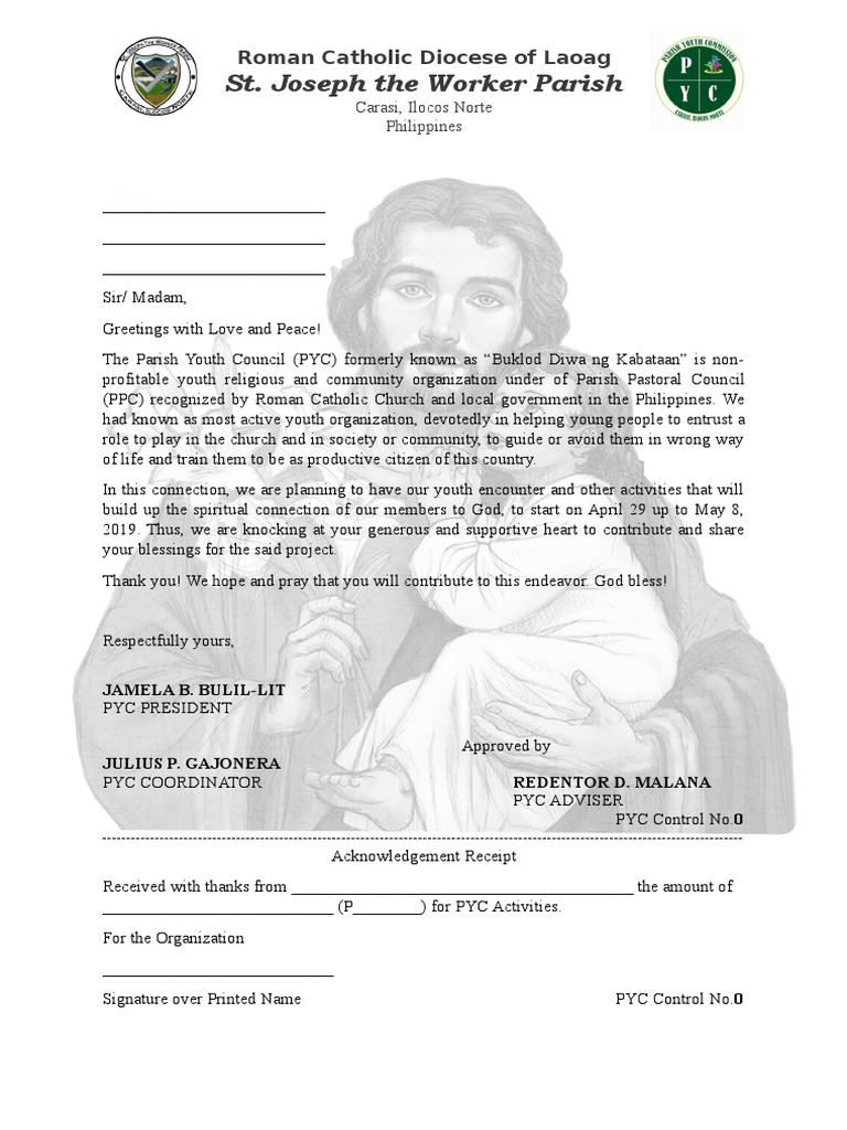 ST Joseph The Worker Parish Letter | PDF | Catholic Church | Mass (Liturgy)