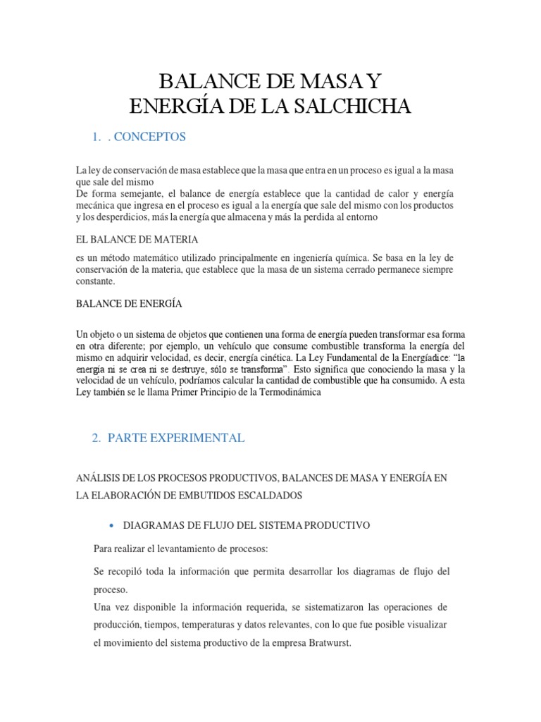 Balance de Masa y Energía | PDF | Masa | Termodinámica