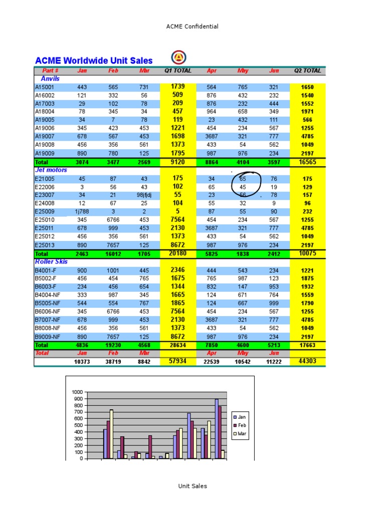 ACME Worldwide Unit Sales: Anvils | PDF | Business
