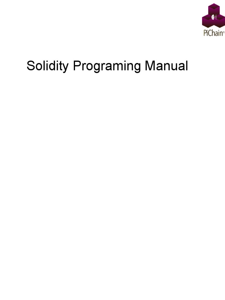 Solidity Programing Manual | Download Free PDF | Boolean Data Type | Data Type