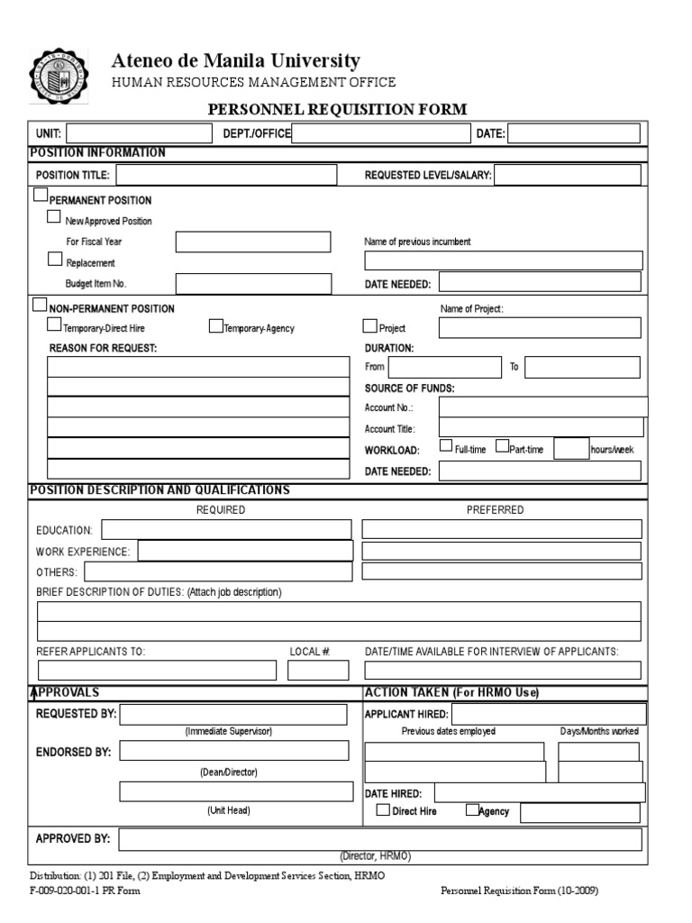 Personnel Requisition Form Guide | PDF | Human Resources | Employment