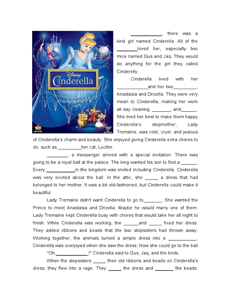 Cinderella Work Sheet | PDF