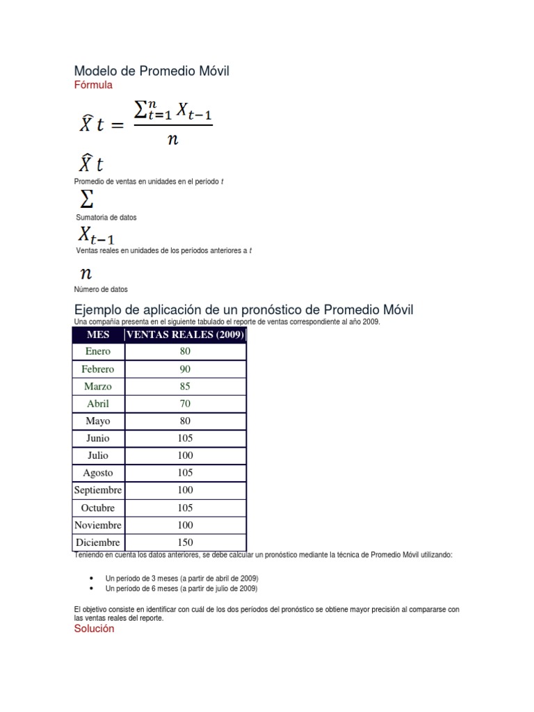 Modelo de Promedio Móvil | PDF