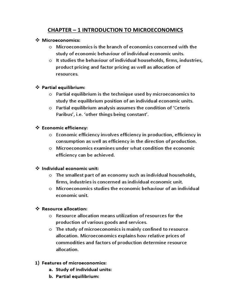 Features of Microeconomics Explained | PDF | Microeconomics | Factors ...