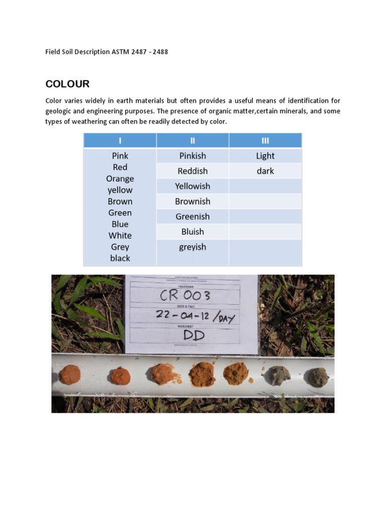Field Soil Description ASTM 2487 | PDF | Sand | Soil