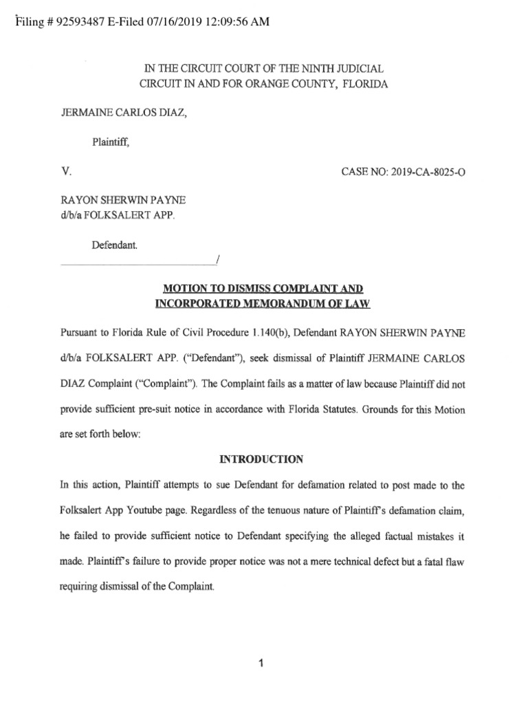 Folksalert File Their Motion To Dismiss Sex Offender Young Lace Lawsuit ...