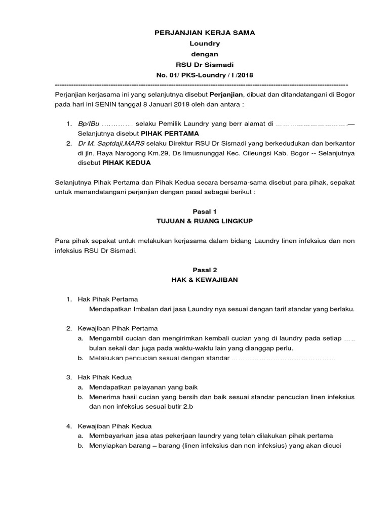 Draft Mou Laundry Linen | PDF