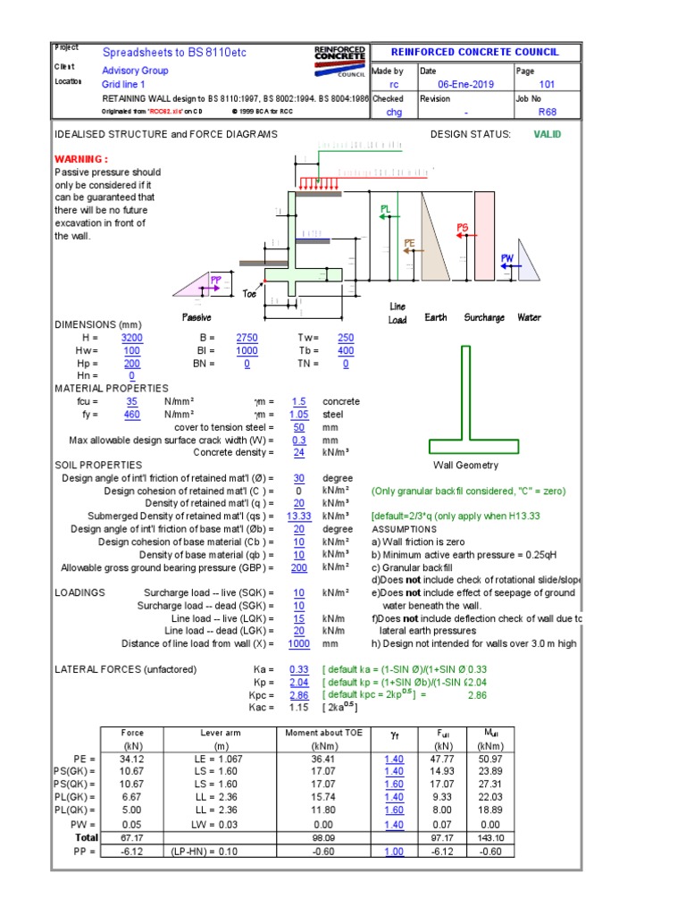 Spreadsheets To BS 8110etc: Warning: Surcharge | Unduh gratis PDF ...