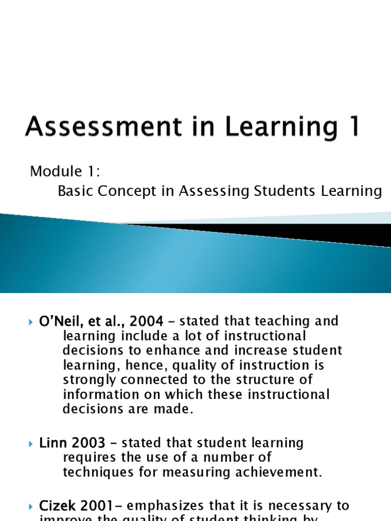 Assessment in Learning 1 | PDF | Educational Assessment | Evaluation