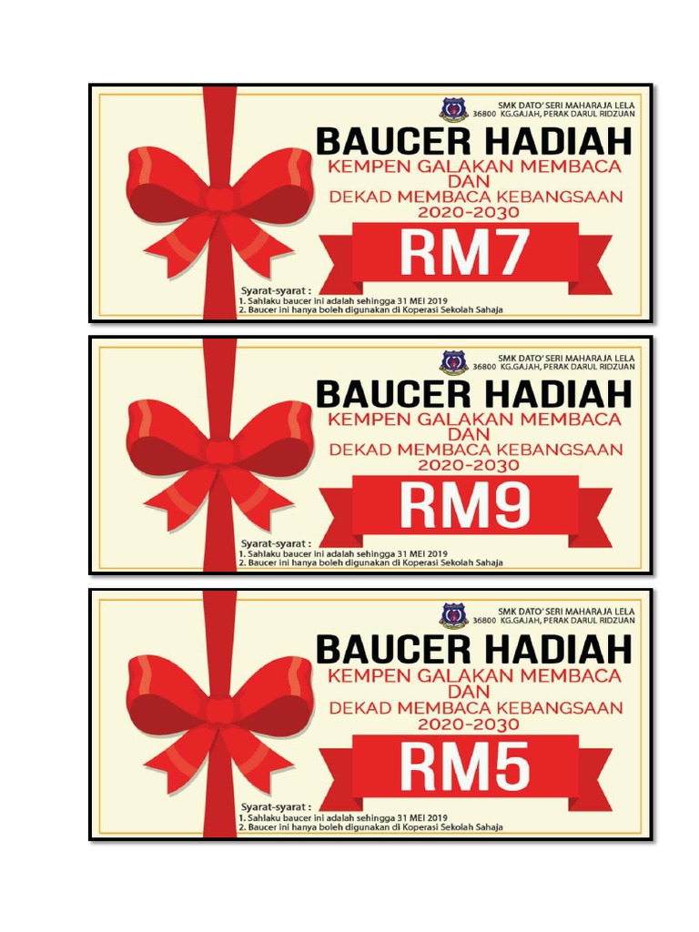 Baucer Hadiah Rm9 Rm7 Rm5 | PDF