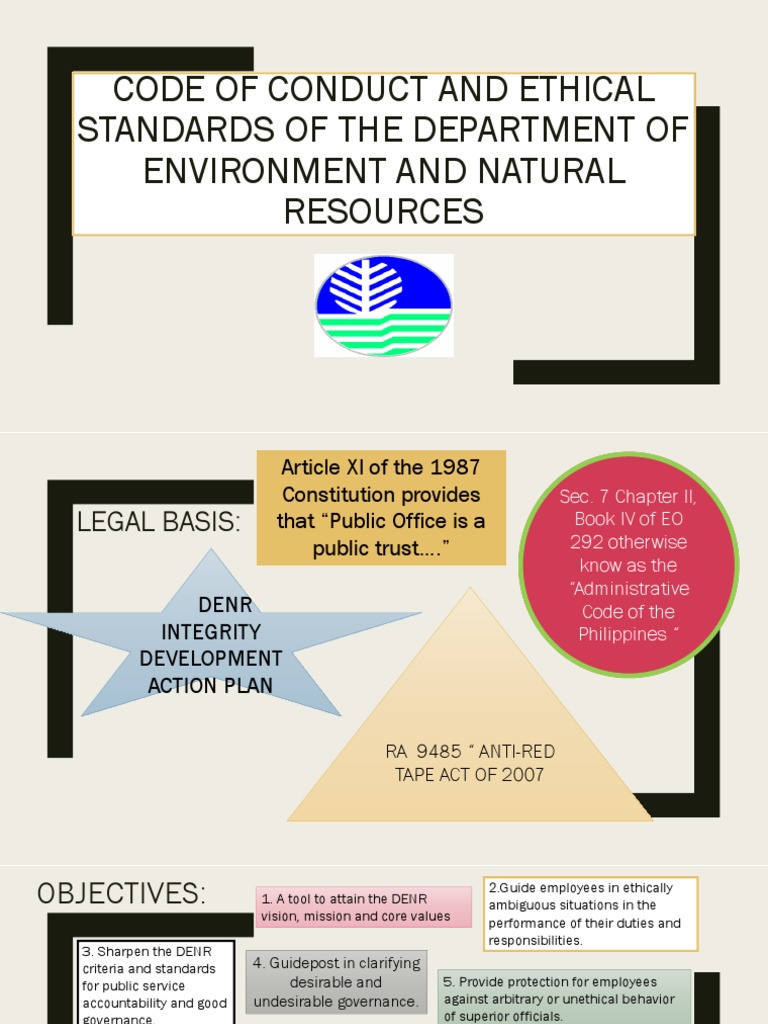 Denr Code of Conduct and Ethical Standards | PDF | Integrity | Employment
