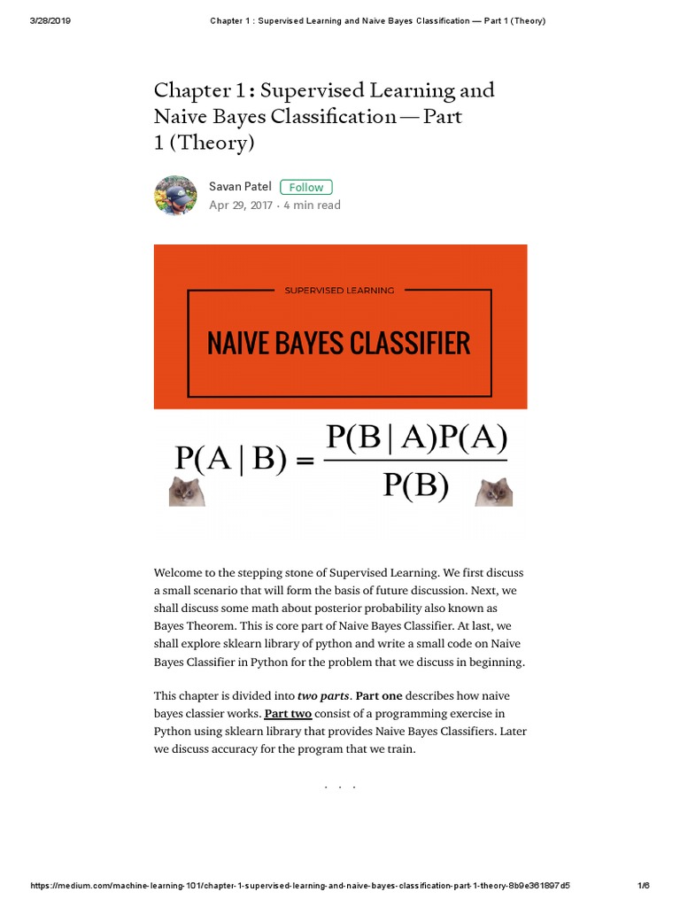 Naive Bayes Classification - Part 1 (Theory) | PDF | Statistical ...